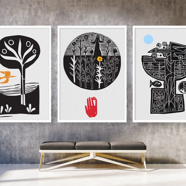 Abstract Triptych - Etsy