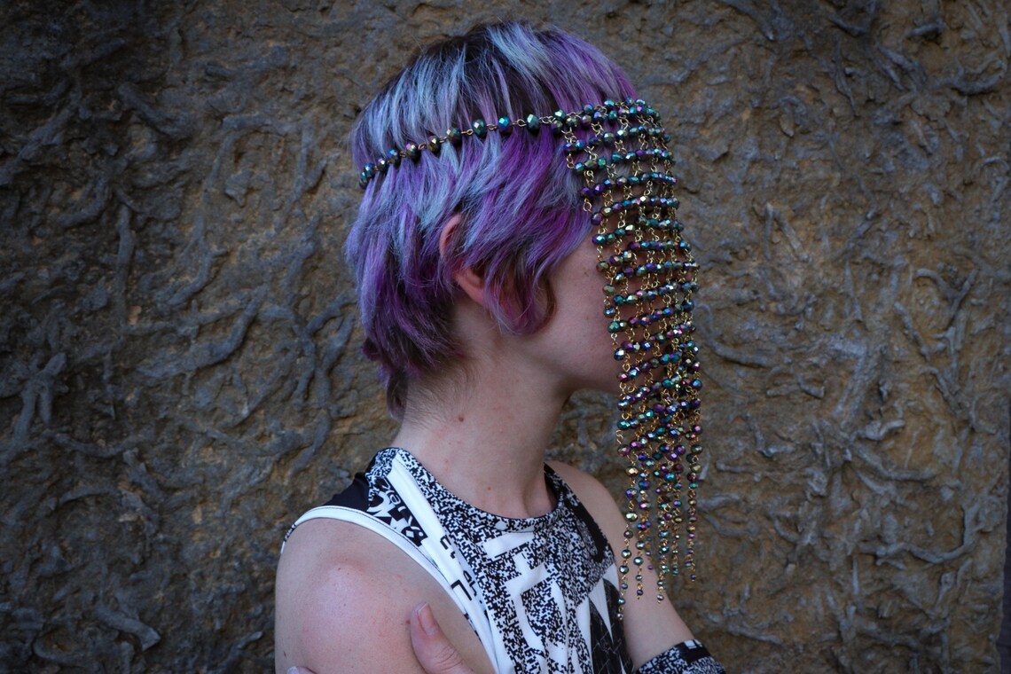 Faceted Glass Face Veil - Etsy