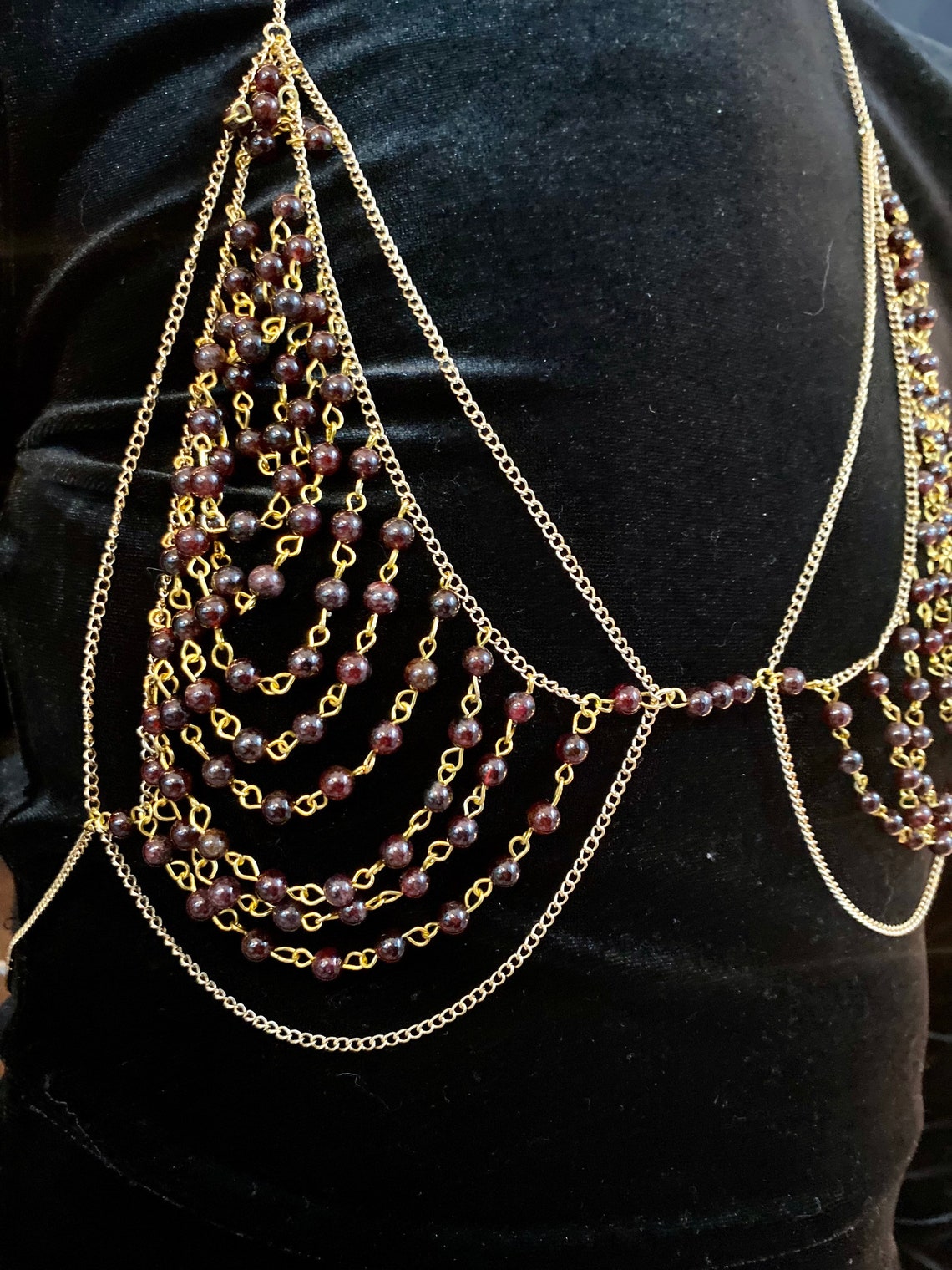 Garnet Body Chain / Body Harness / Bikini Cover - Etsy