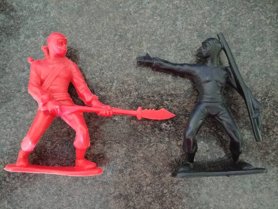 Rare plastic lot of 2 Army Men red and black plastic Ninjas | Etsy