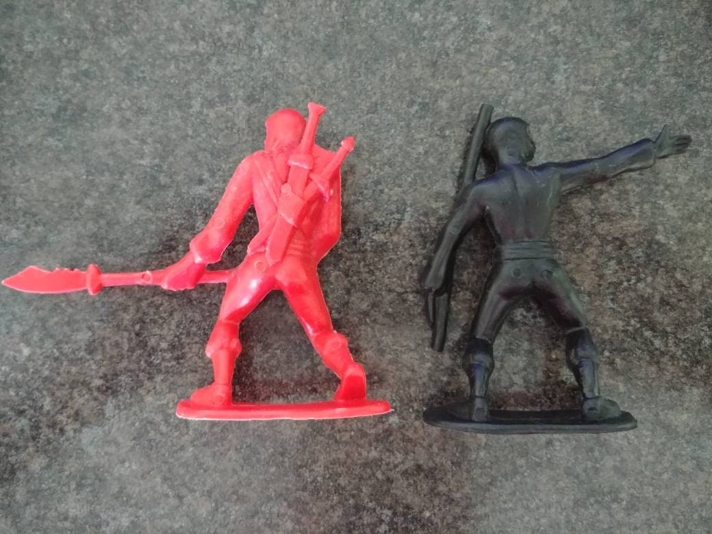 Rare Plastic Lot of 2 Army Men Red and Black Plastic Ninjas Ninja Men ...
