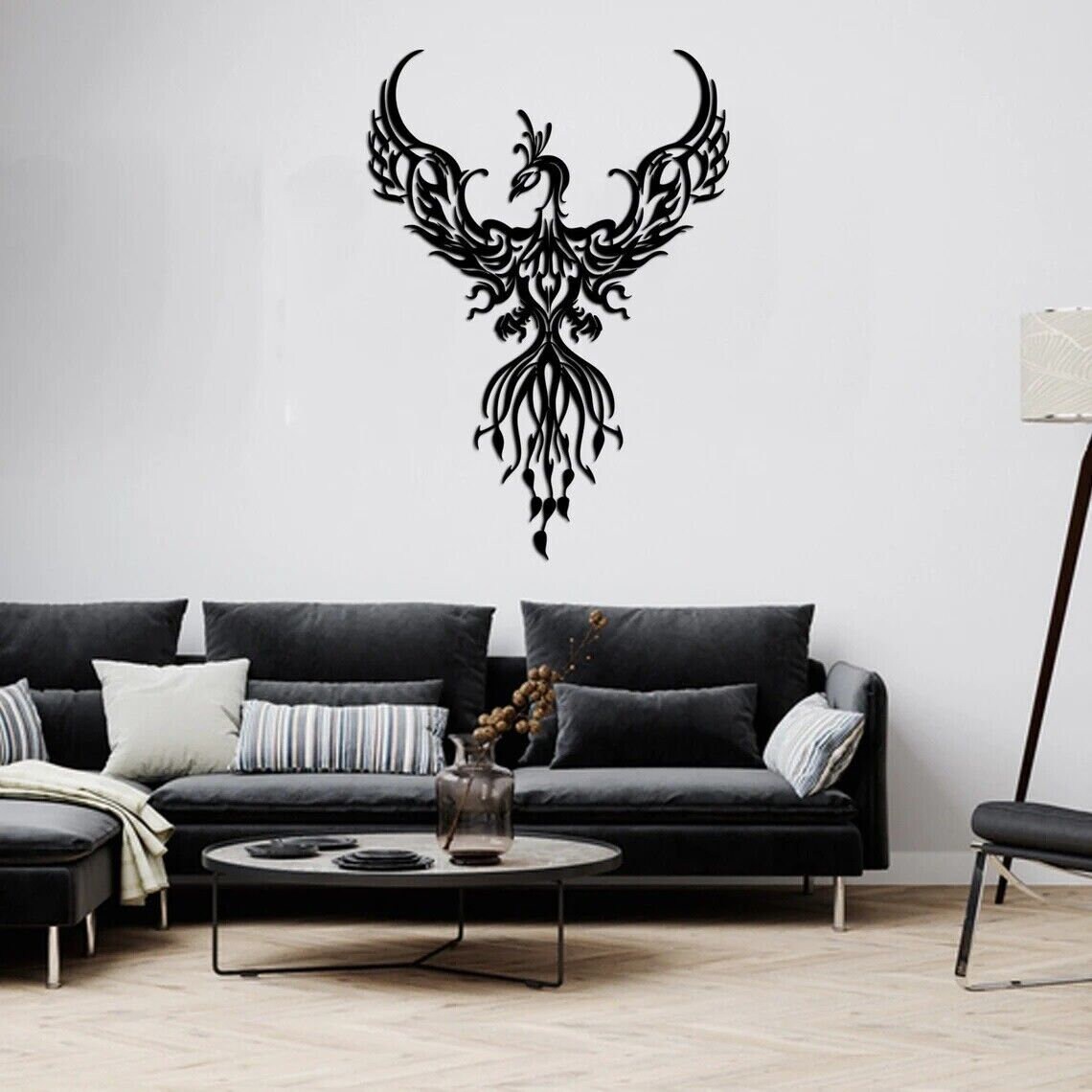 Phoenix Metal Wall Art, Metal Wall Sign, Metal Wall Hanging, Anka Wall ...