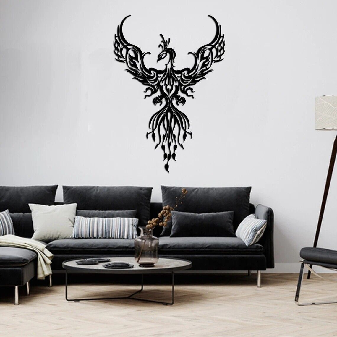 Phoenix Metal Wall Art, Metal Wall Sign, Metal Wall Hanging, Anka Wall ...