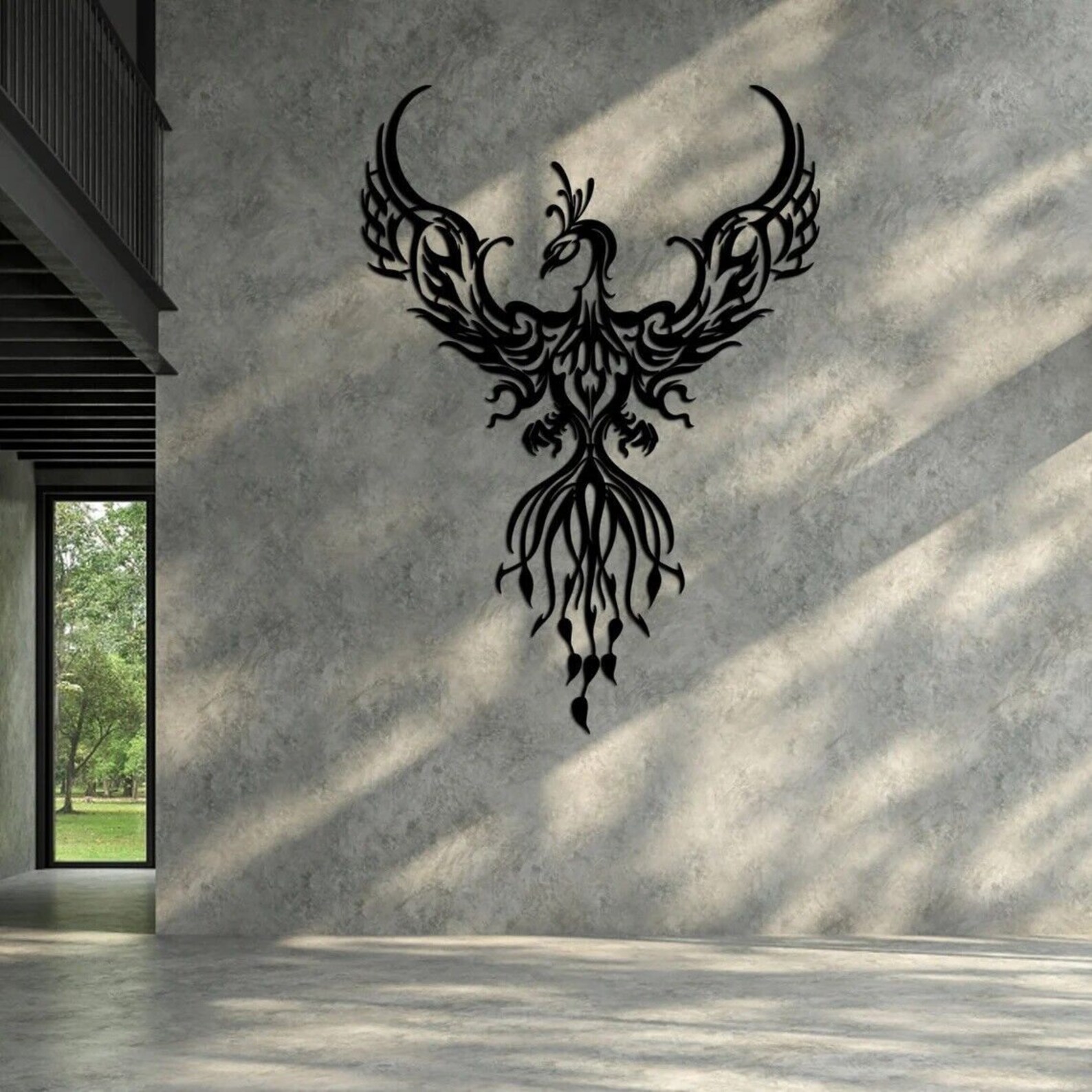 Phoenix Metal Wall Art, Metal Wall Sign, Metal Wall Hanging, Anka Wall ...