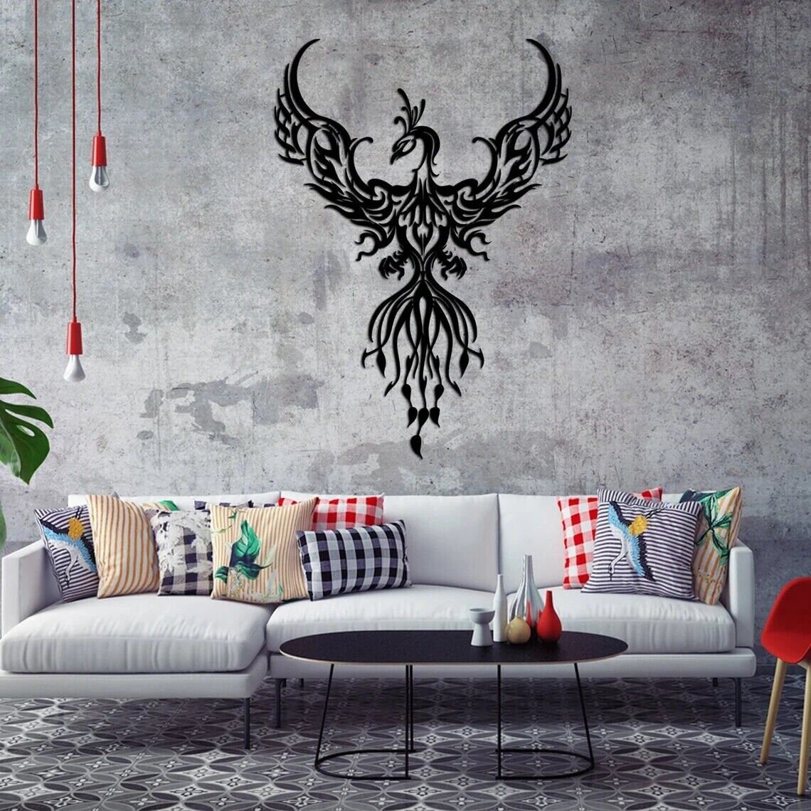 Phoenix Metal Wall Art, Metal Wall Sign, Metal Wall Hanging, Anka Wall ...