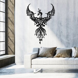 Phoenix Metal Wall Art, Metal Wall Sign, Metal Wall Hanging, Anka Wall ...