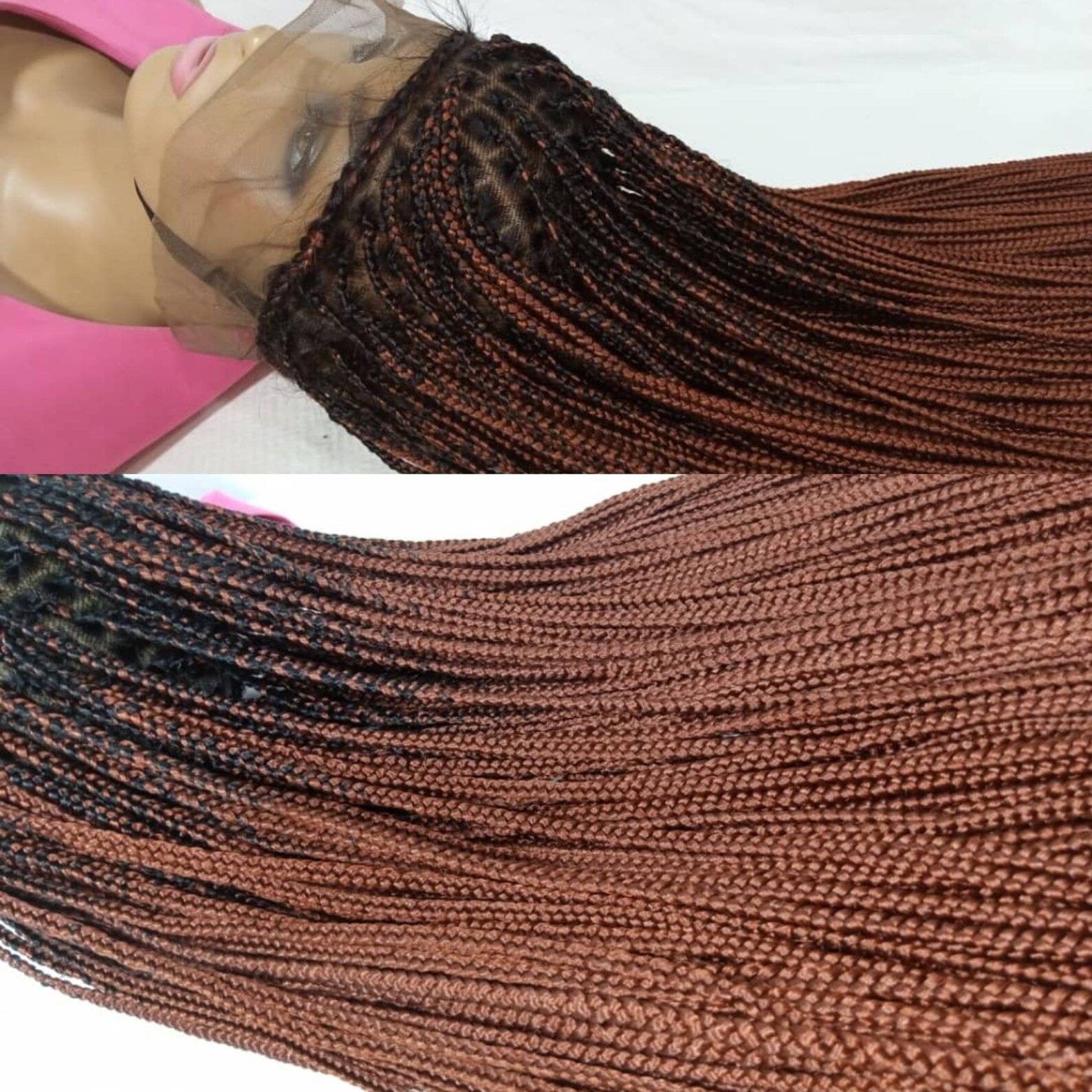 32 inches Braided wig350 knotless braids full lace wig free | Etsy