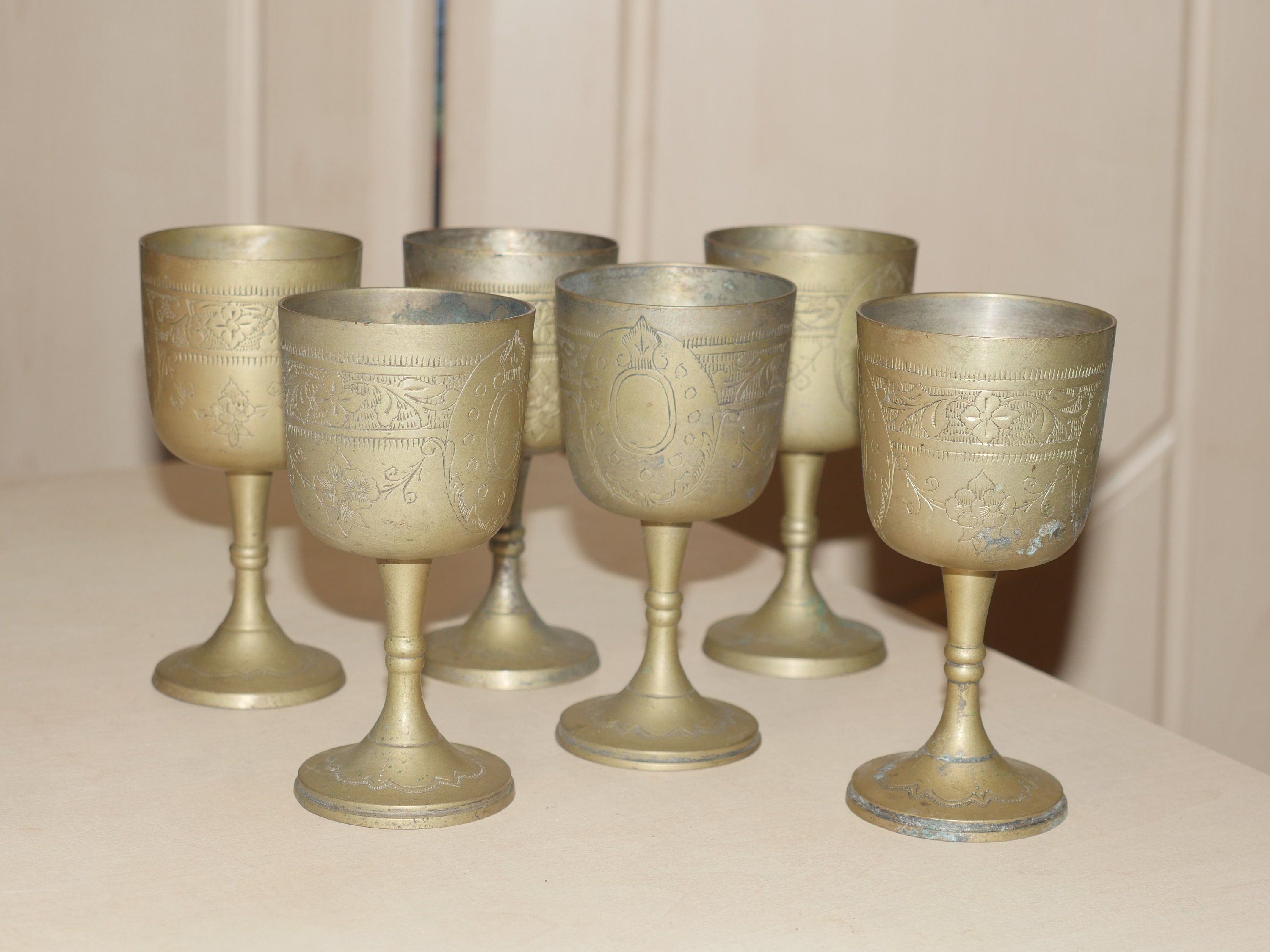 Lot Nr 309 Old Vintage Antique Yellow Metal Goblets Trinkets - Etsy