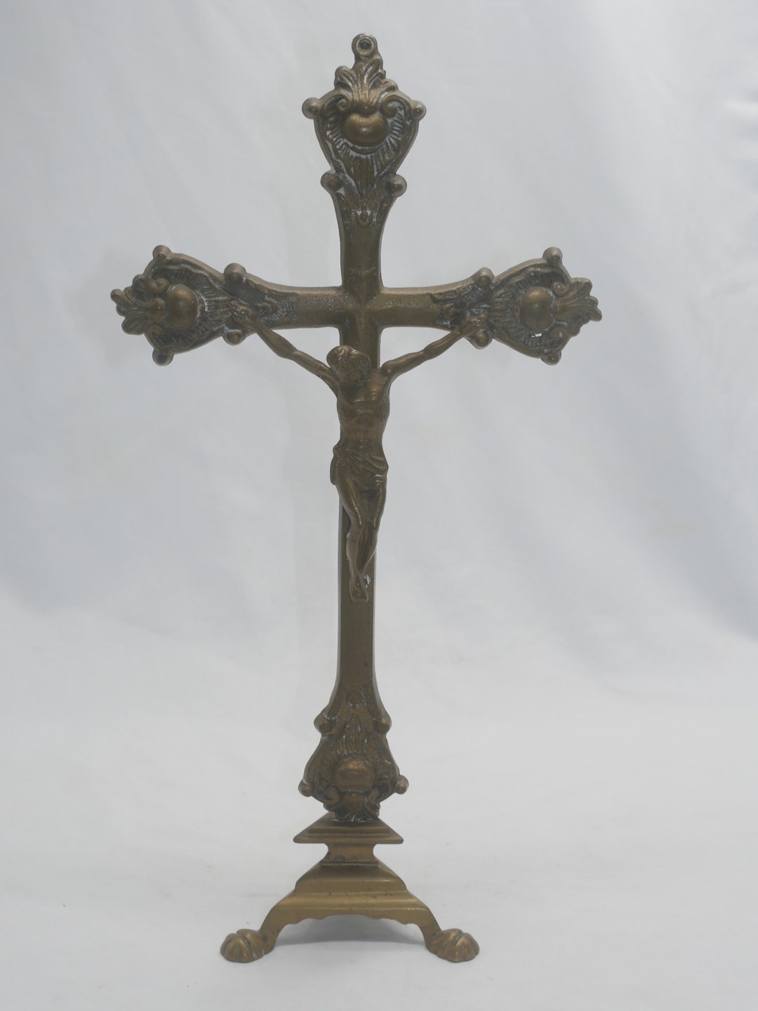 Lot Nr 412 Old Vintage Made in Italy Standing Altar Cross Jesus Christ ...
