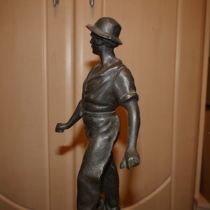 Lot Nr 415 Antique French Spelter Statue of Proletariat Worker Man ...