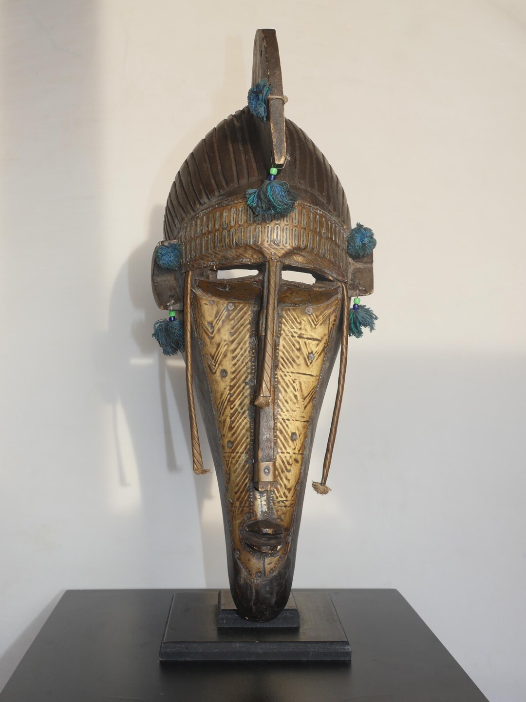 Lot Nr 510 Old Vintage Large Wooden and Brass African Mali or Guinea ...