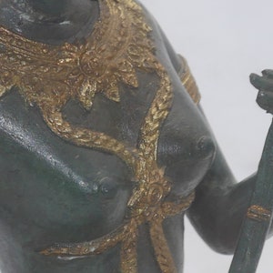 Vintage Female Buddha Statue Figurine Buddah Heavy Gilded Bronze Thai ...