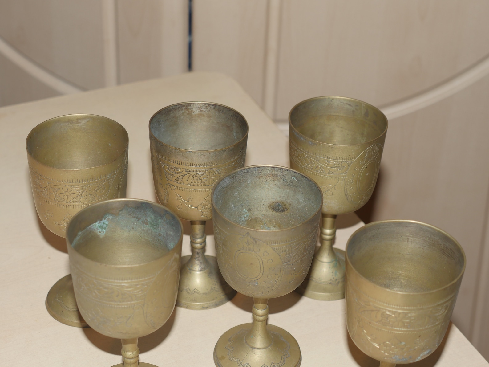 Lot Nr 309 Old Vintage Antique Yellow Metal Goblets Trinkets - Etsy