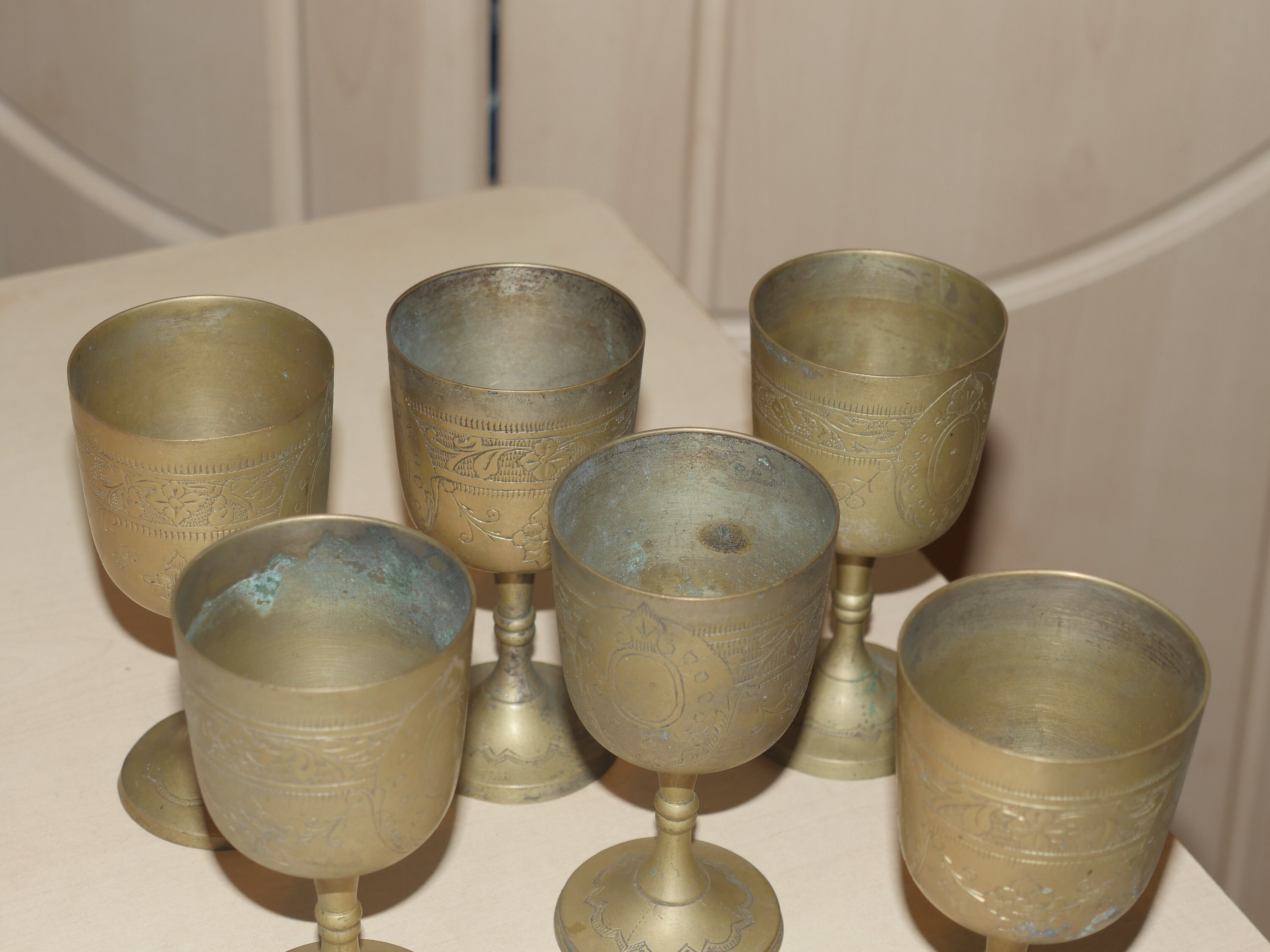 Lot Nr 309 Old Vintage Antique Yellow Metal Goblets Trinkets - Etsy