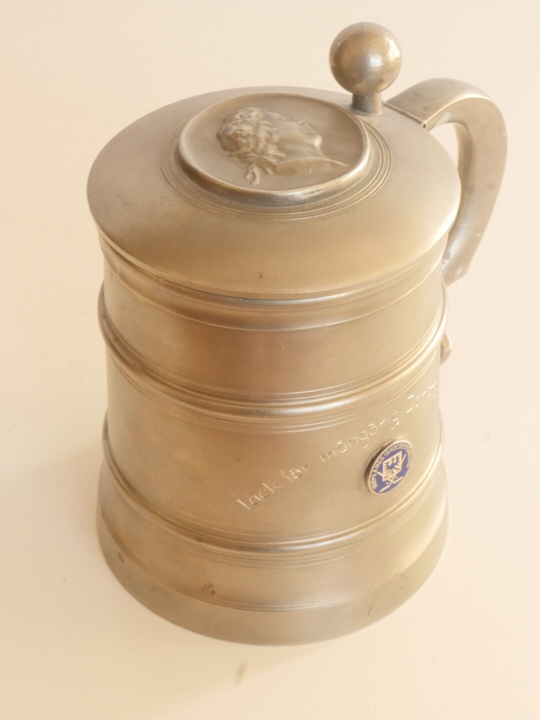 Lot Nr 799 Rare Vintage Tin Pewter Made in Sweden Lidded Tankard Stein ...
