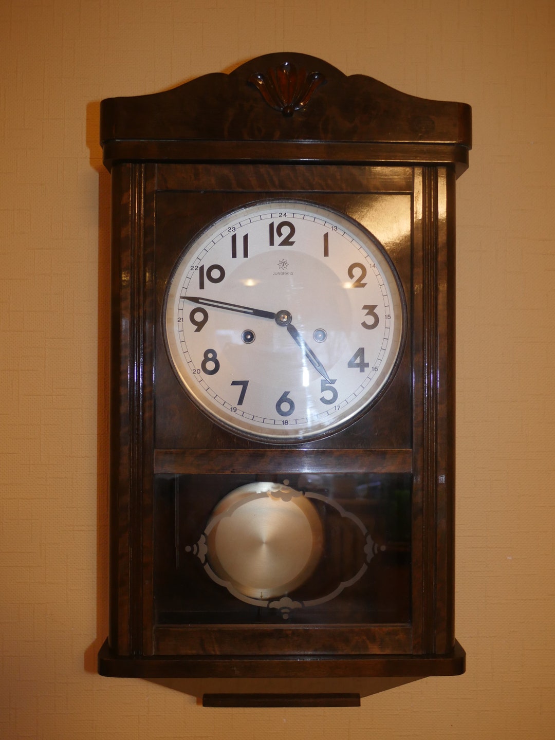 Antique Old Vintage Wall Hanging Junghans Made in Germany Pendulum ...