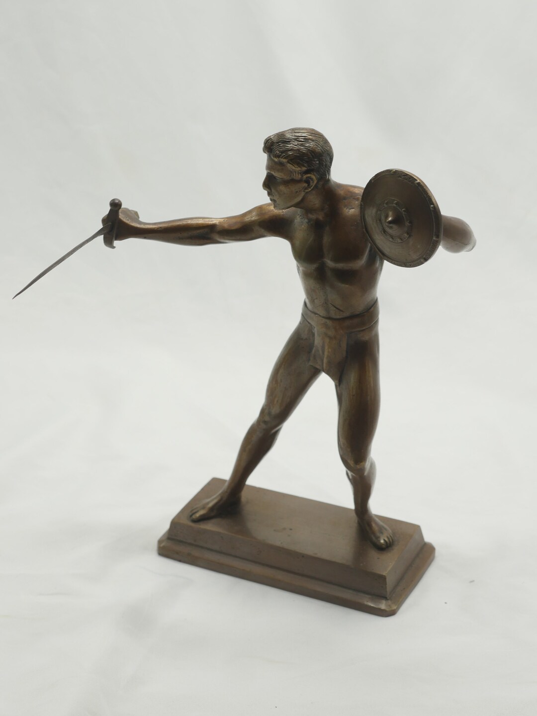 Lot Nr 517 Old Vintage Spartan Spartacus Gladiator Statue Solid Bronze ...