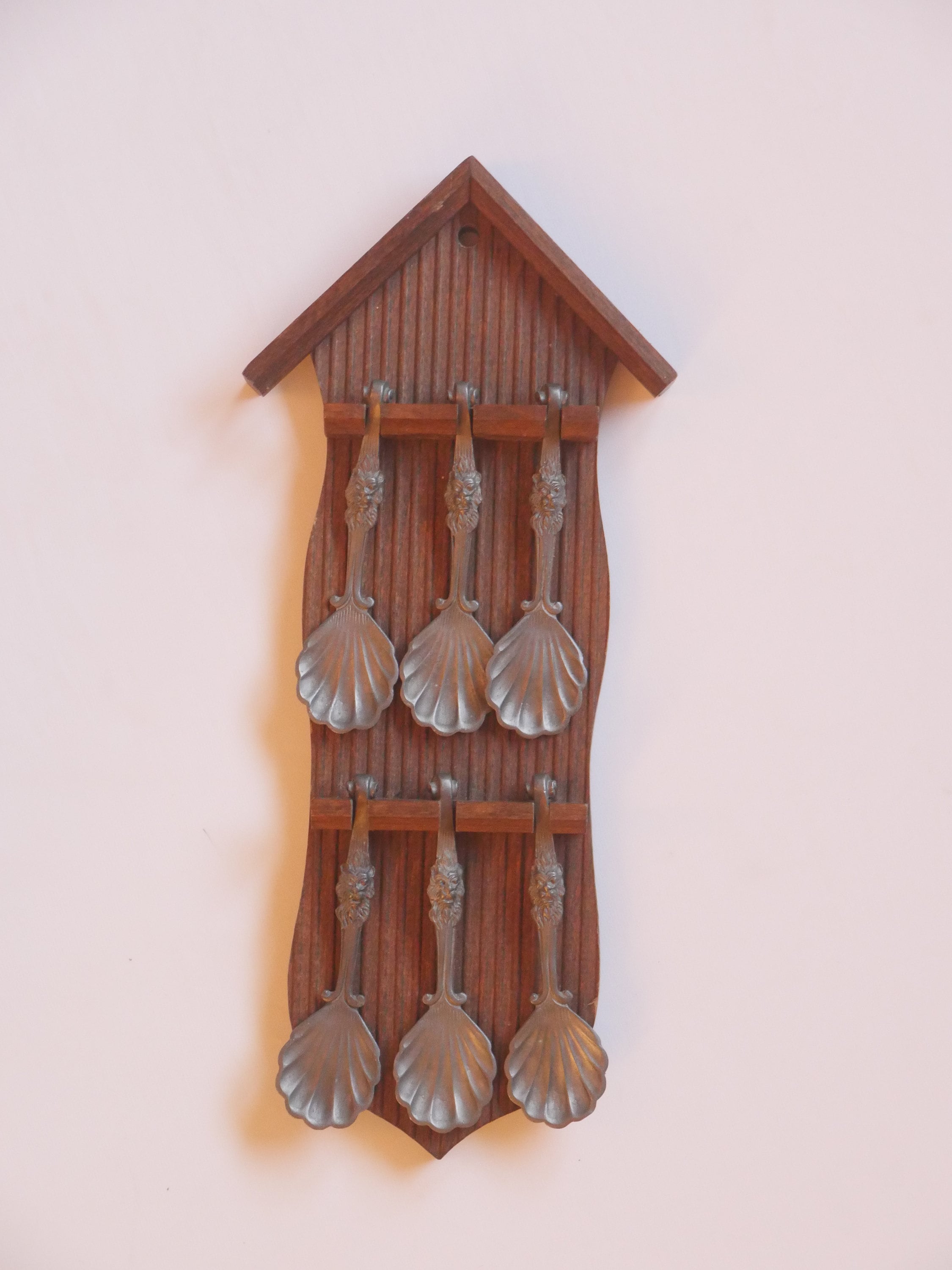 Lot nr 726 Dutch heavy pewter spoons set in wooden house | Etsy