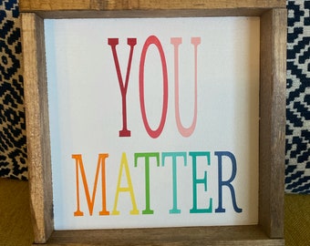 YOU MATTER Rainbow Heart 2-sided Card 50, 100 - Etsy