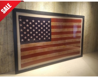 Framed american flag | Etsy
