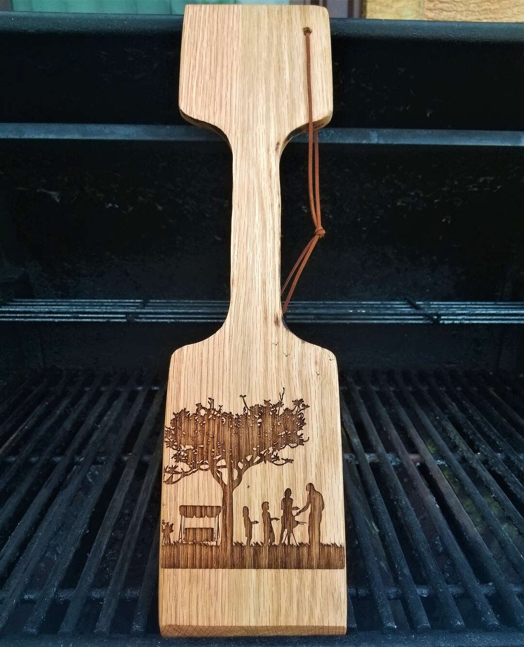 Roughneck's Wooden BBQ Grill Scraper - Family BBQ Scene - Etsy