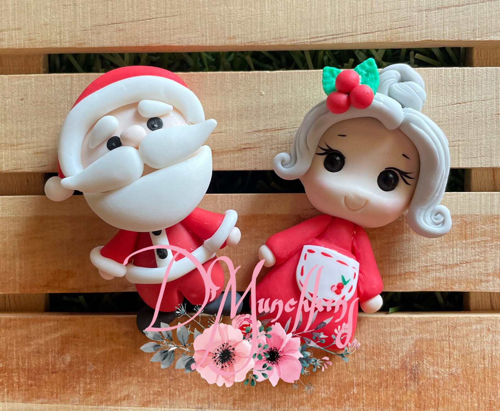 Christmas Clay Mrs Clause Clay Santa Clause Clay Bow Clay - Etsy