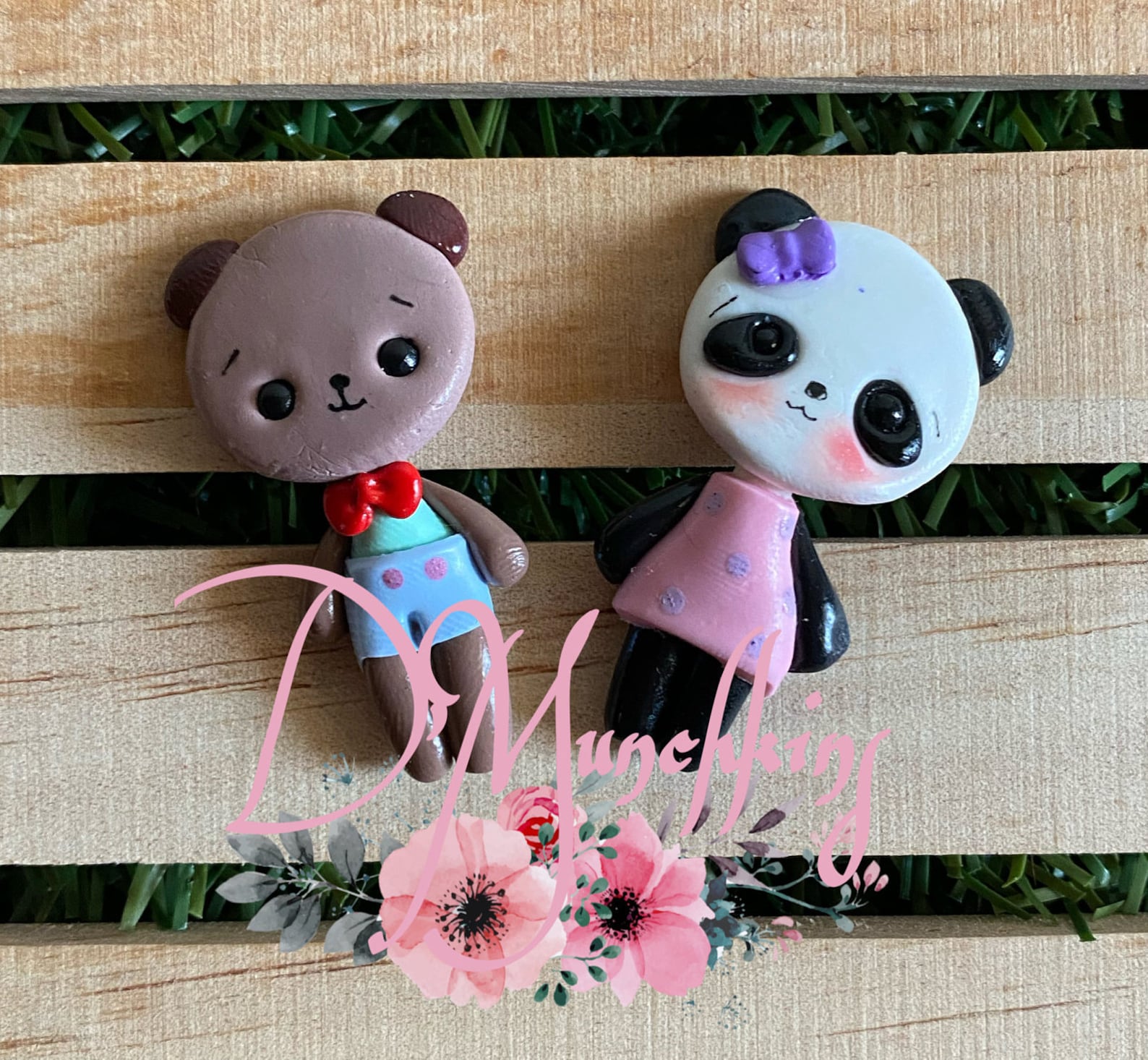 Panda Clay Bear Clay Bow Clay Bow Center Piece Bow - Etsy