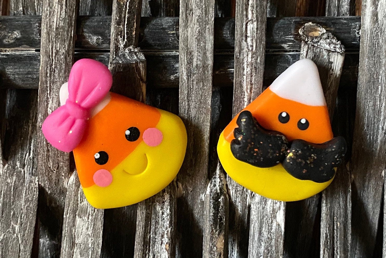 Candy corn clay Halloween clays bow clays bow center piece | Etsy