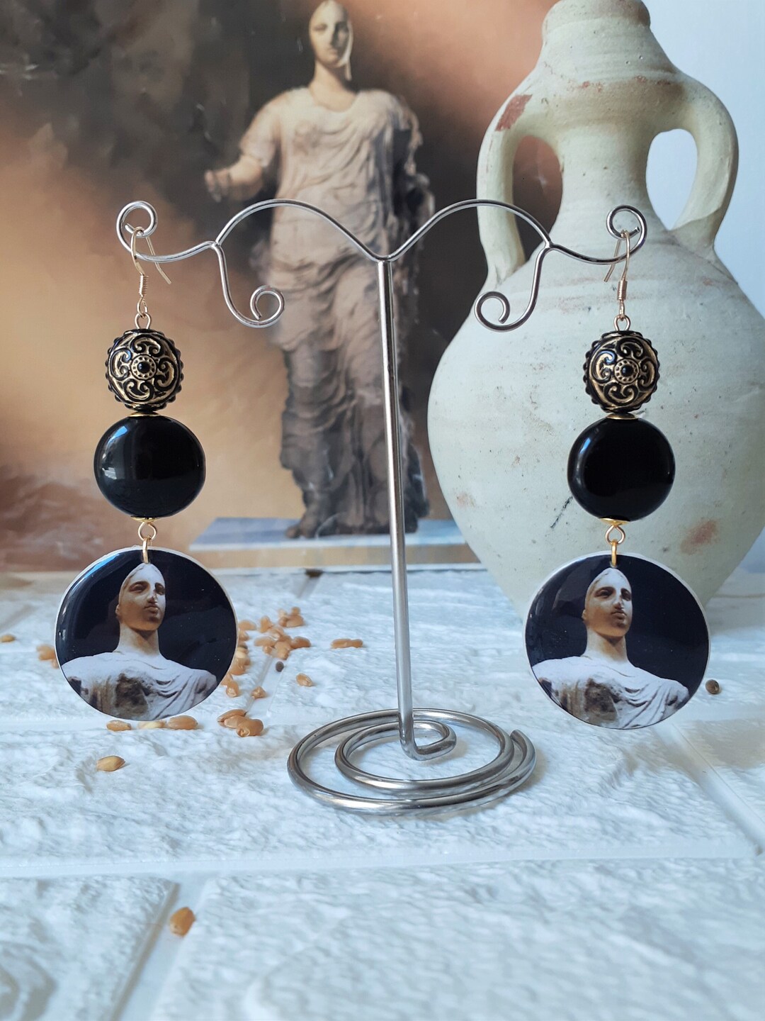 Goddess Earrings, Demeter, Ceres, Morgantina Statue, Goddess of ...