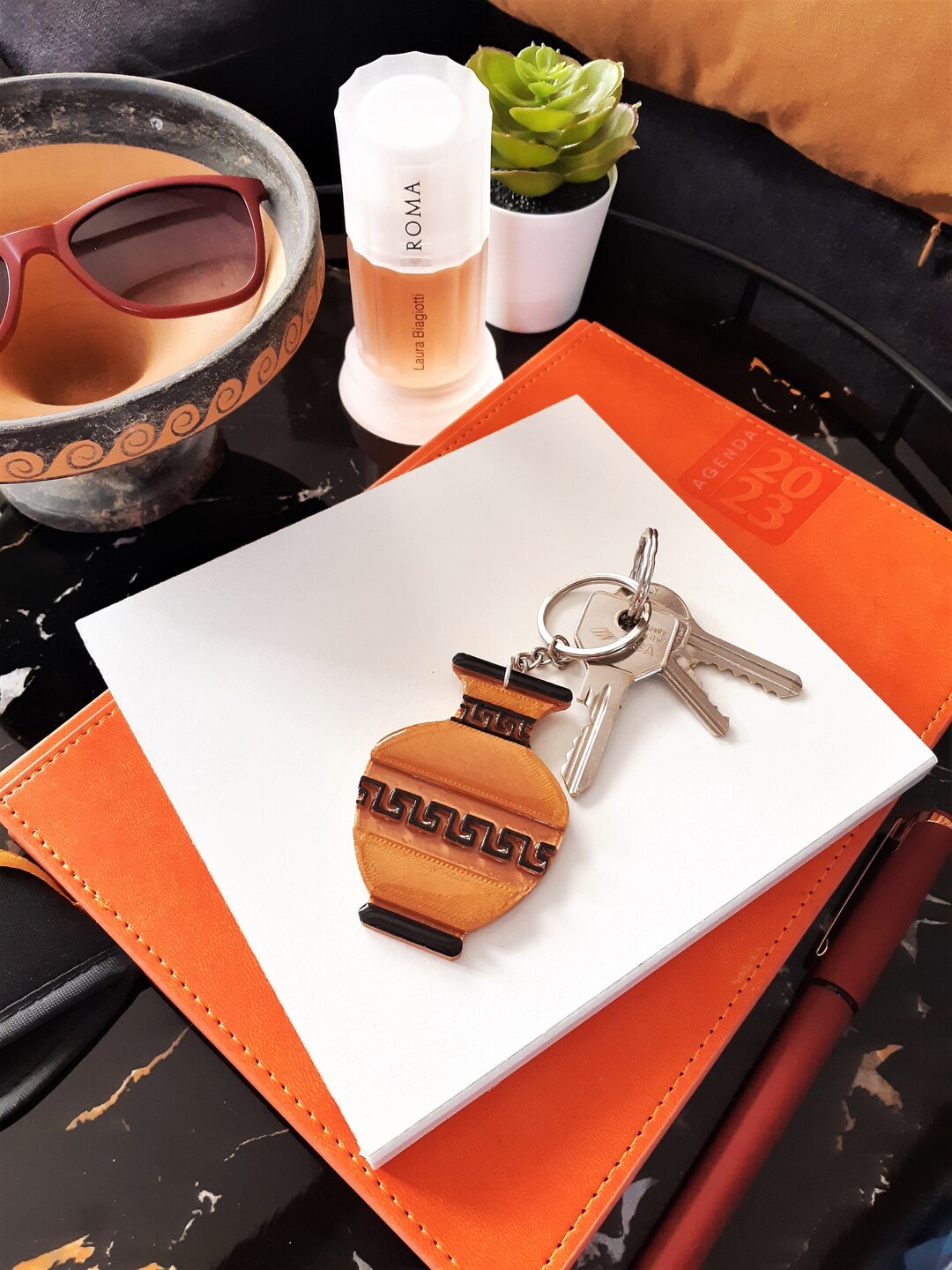 Amphora Keychain, Vase Pendant, Ancient Greek Pottery Replica, Greek ...