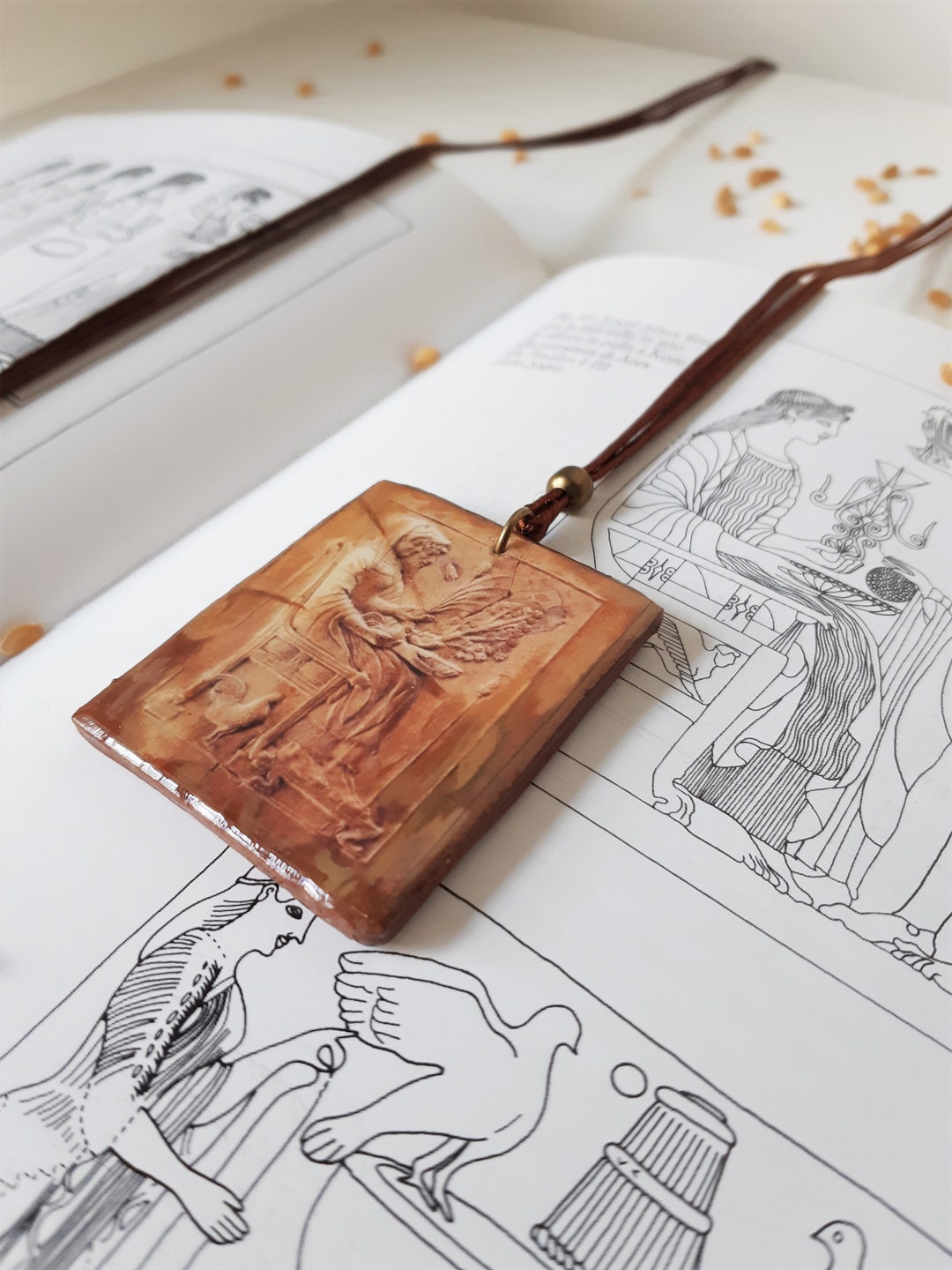 Hades and Persephone Pendant Silk Necklace and Polymer Clay - Etsy