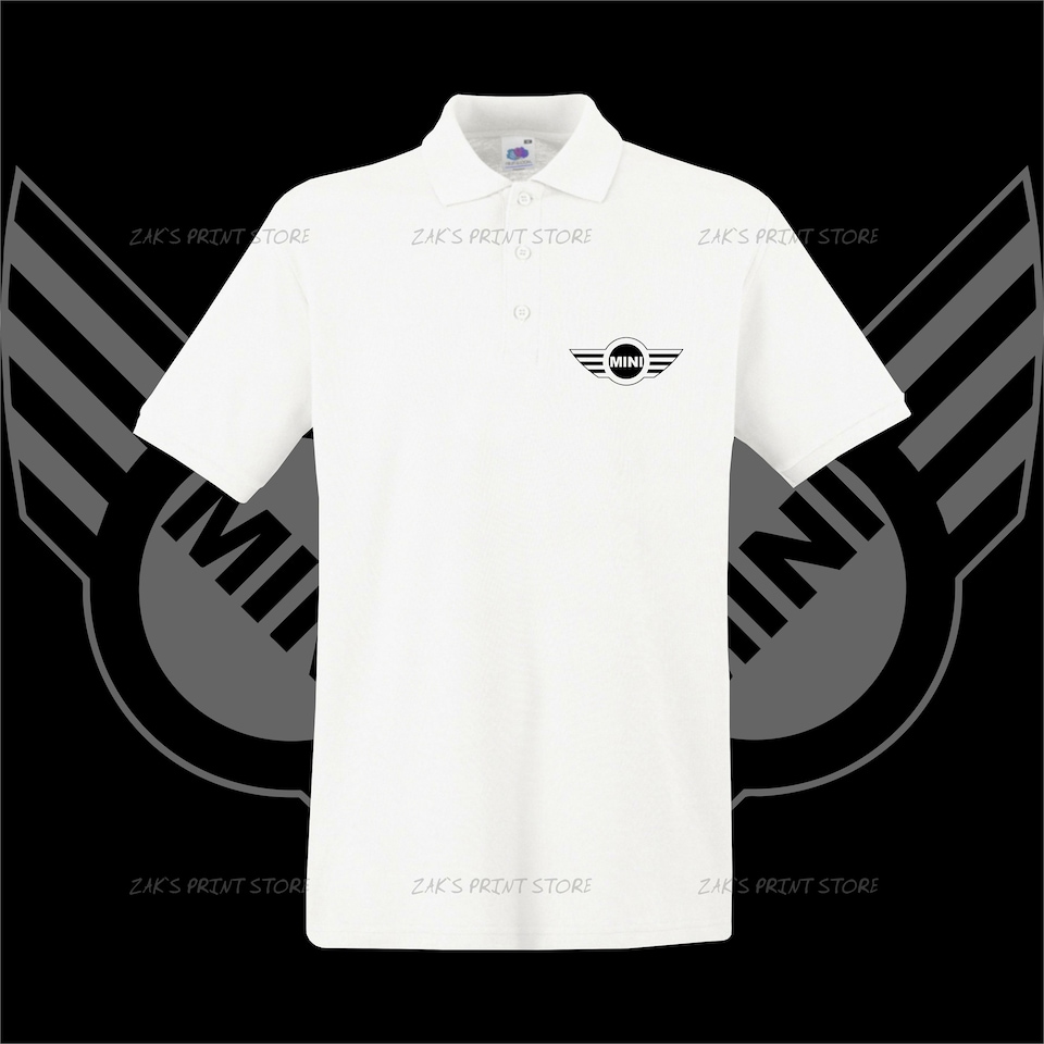 Mini Cooper Logo Tshirt Emblem Car Moto Mens Black Polo Shirt sold by ...