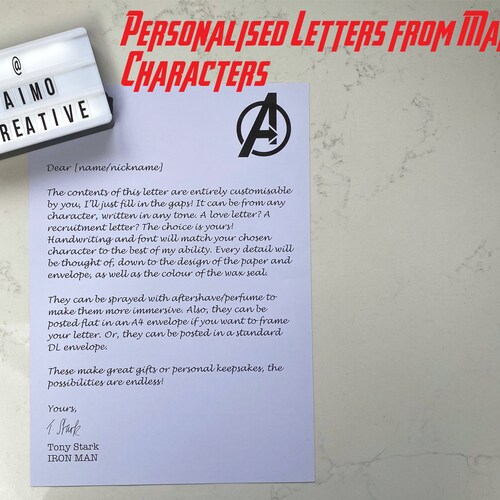 Letter from fictional character of your choosing Art & Collectibles Pen ...