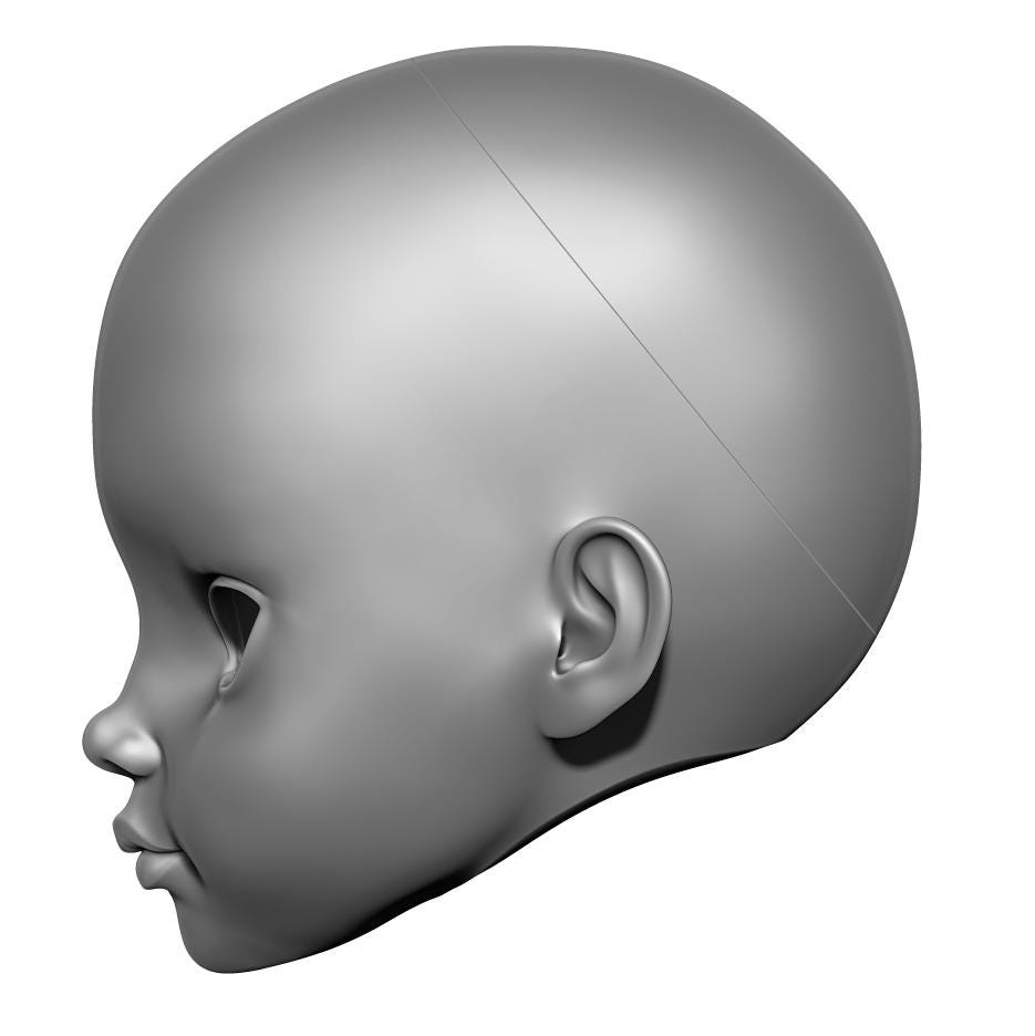Mia - Bjd Head, Bjd Doll, 1/4, 1/6, 3D Head, Headspace, Creative Head ...