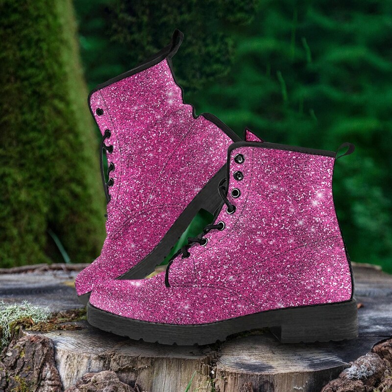 Pink Combat Boots - Etsy