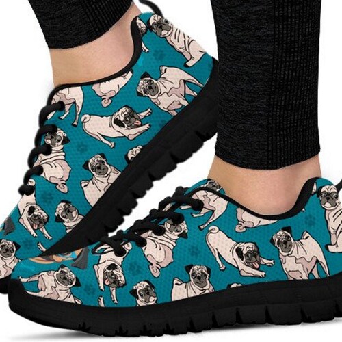 Pug Life Womens Sneakers Black Sole Running Custom Gifts Pet - Etsy