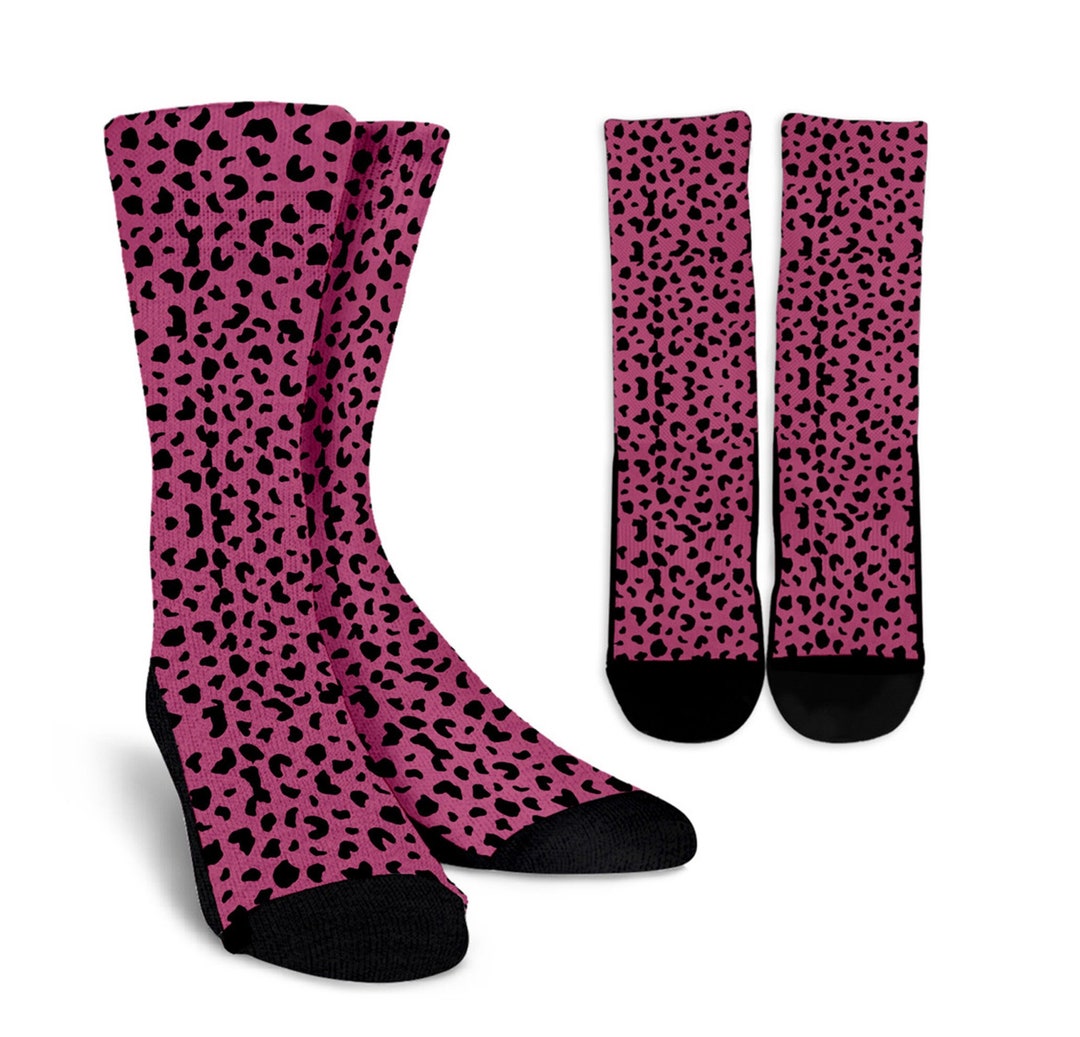 Muted Rose Leopard Print Socks, Gilrfriend Gifts for Her Unisex Socks ...