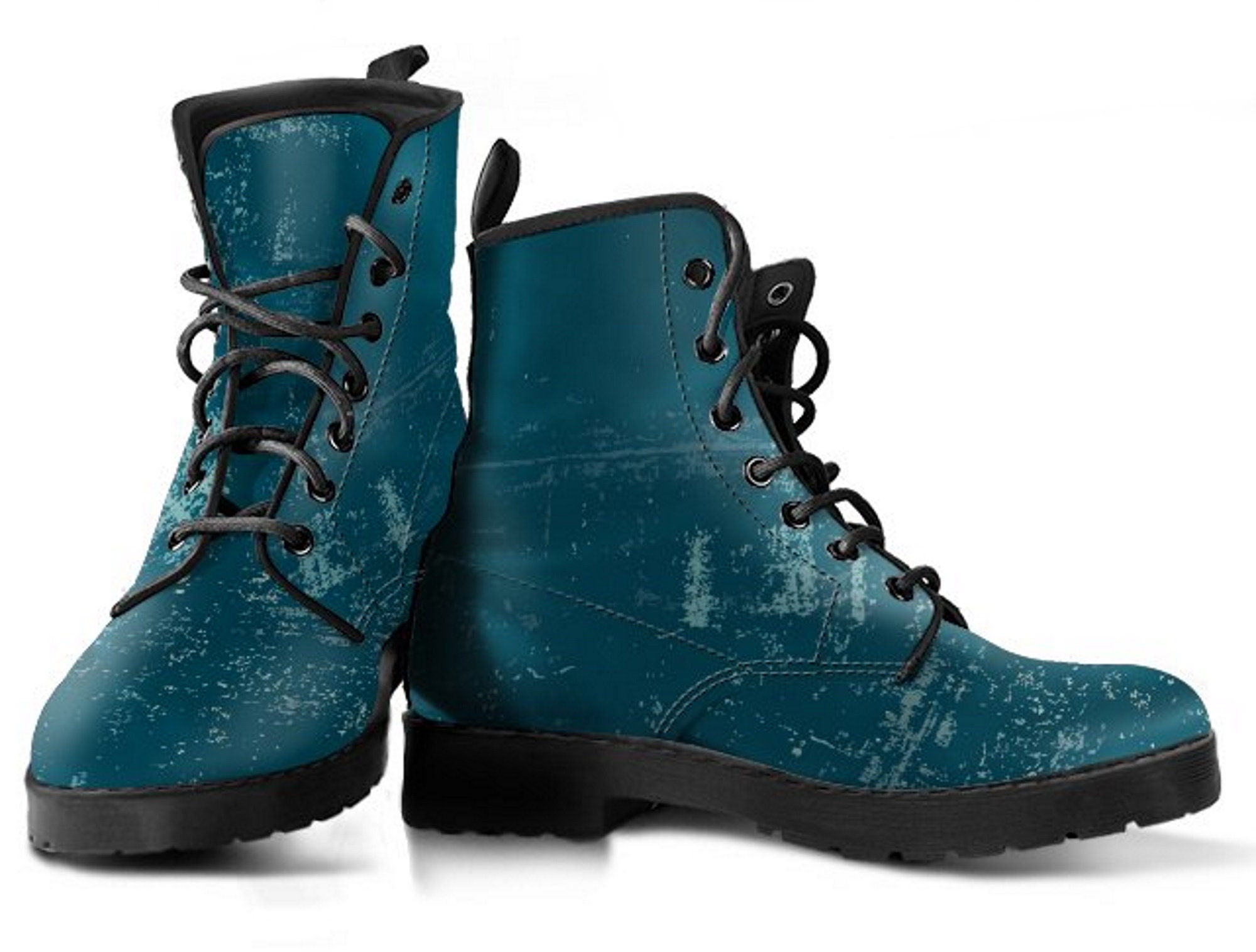 Combat Boots Dark Blue Grunge Boots Womens Fashion Vegan - Etsy