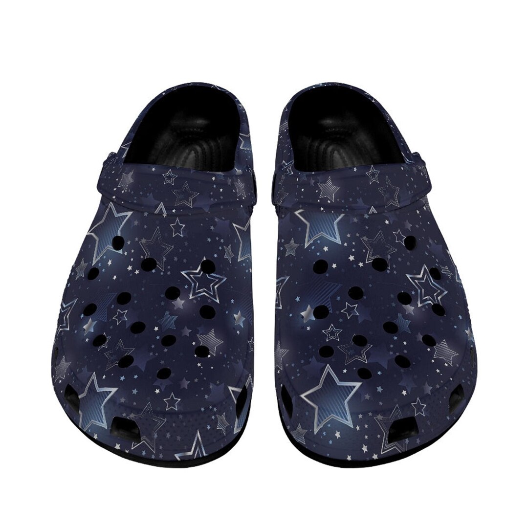 Silver Stars Women's Adult Clogs Black Sole, Birthday Gifts for Clogs ...