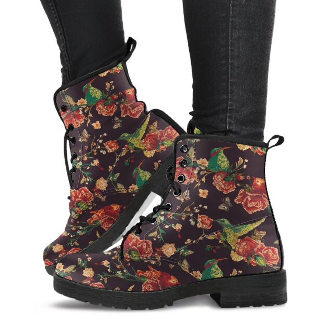 Combat Boots Hummingbird Handmade Womens, Vegan Ankle Leather, Combat ...
