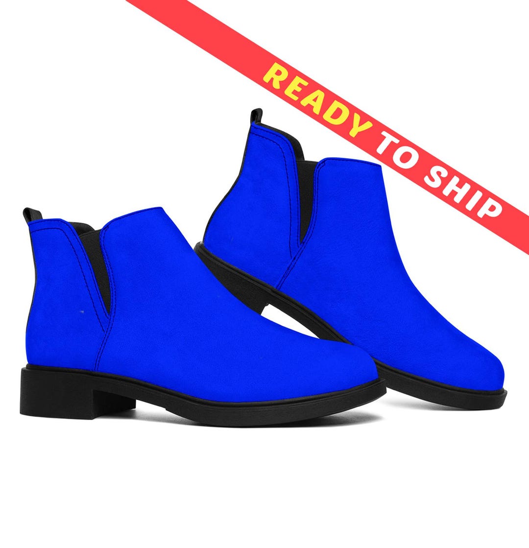 Royal Blue Vegan Ankle Boots – Ready to Ship, Sizes US 6 & 6.5 - Etsy