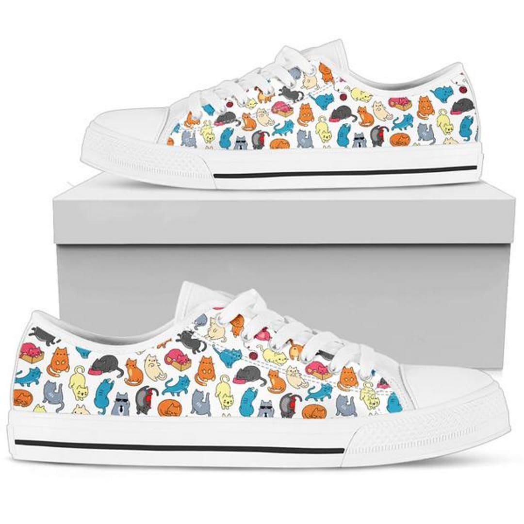 Cat Sneakers Pattern Womens Customized Gifts Pet Lovers Cat Mom Print ...