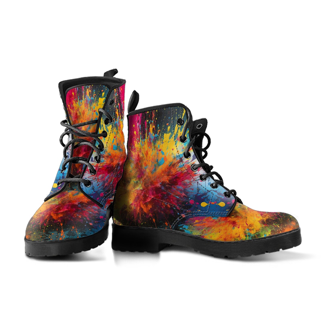 Paint Splatter Design, Vegan Leather Boots, Girlfriend Gifts for Her ...