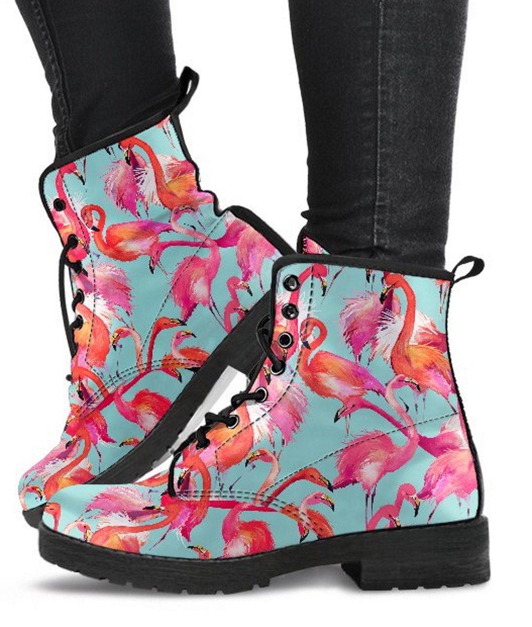 Combat Boots Pretty Flamingo Womens, Boots Fashion, Vegan, Leather ...