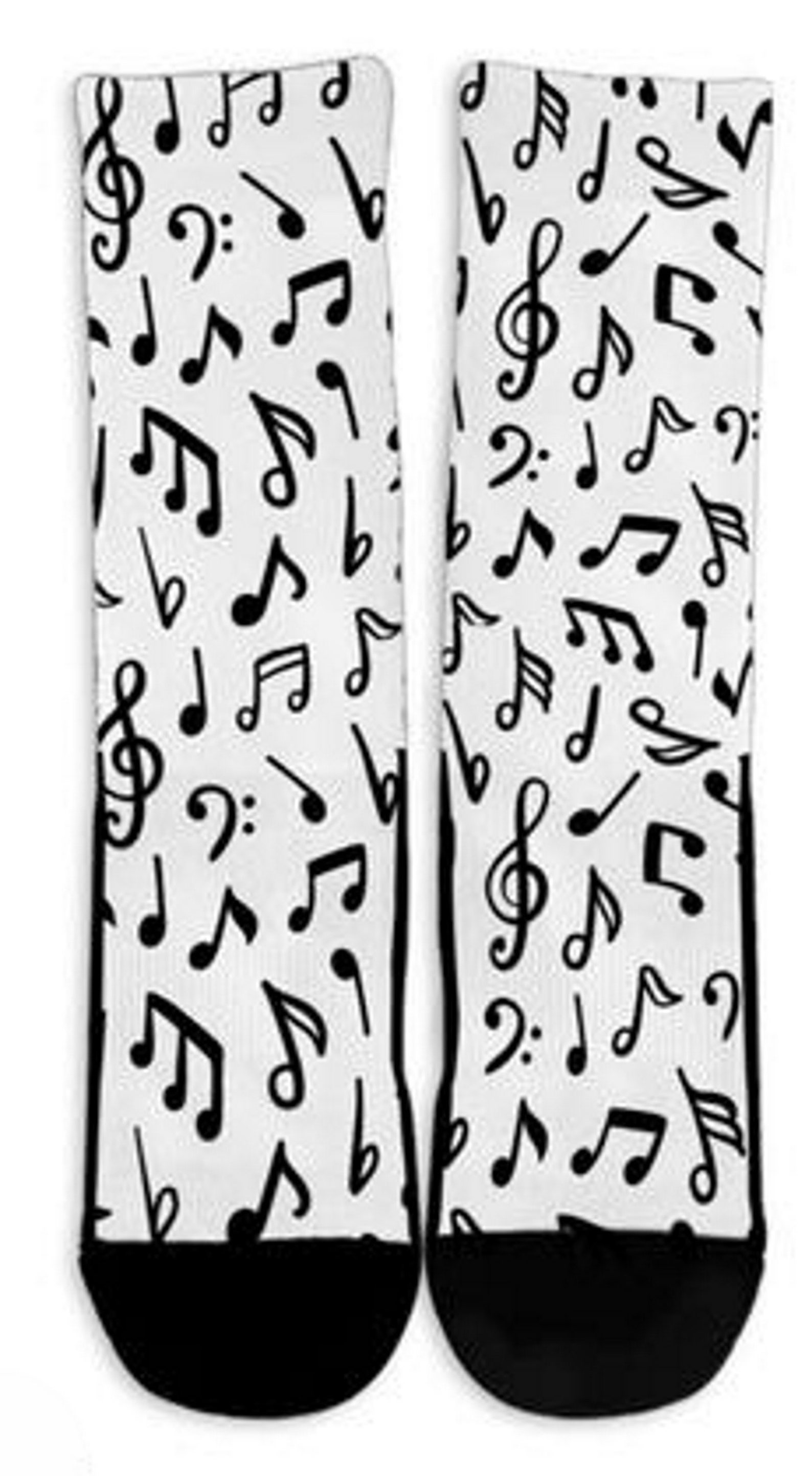 Music Notes Socks Personalized Funny Crew Custom Printed Gifts - Etsy