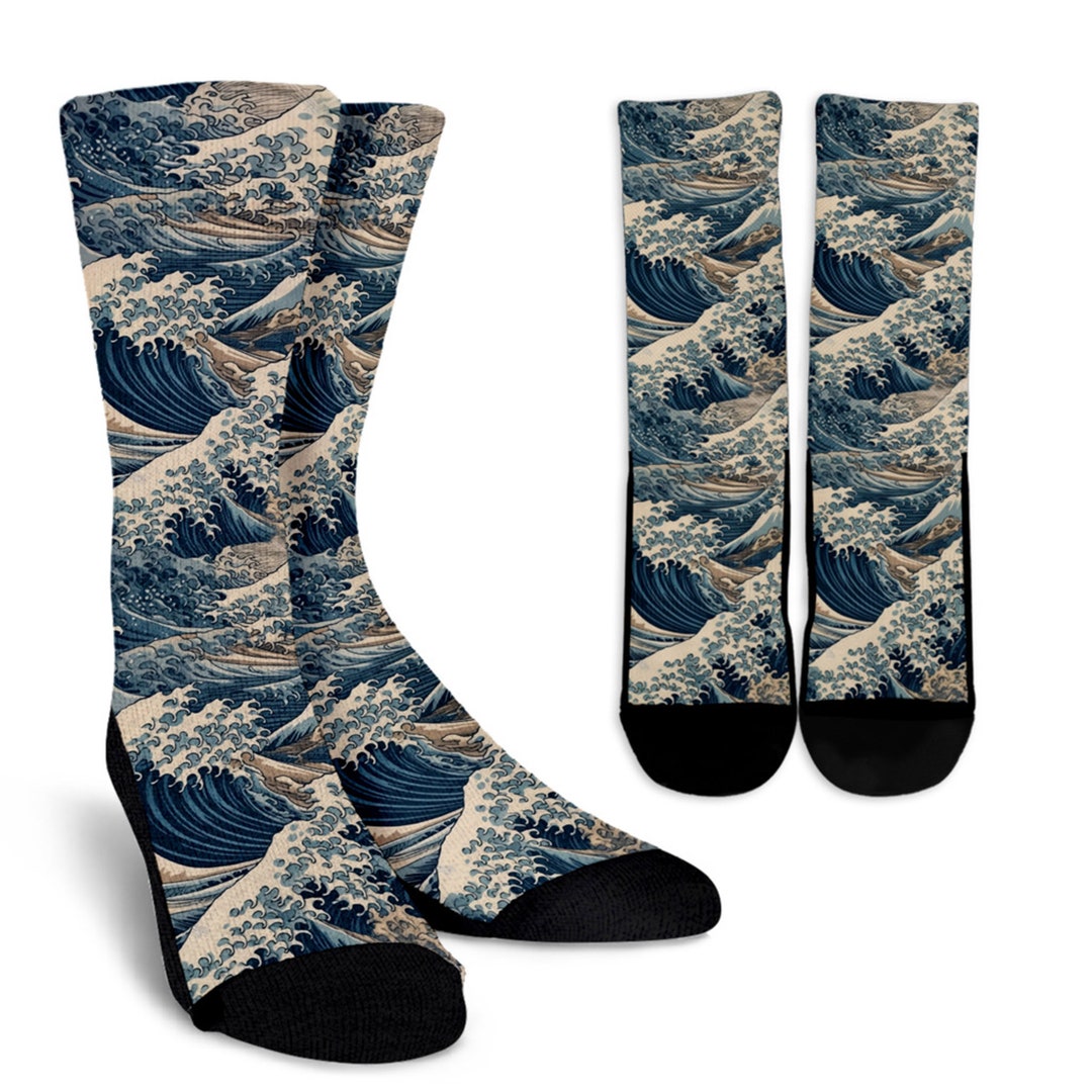 Great Wave off Kanagawa Crew Socks, Birthday Gifts for Her Custom Women ...