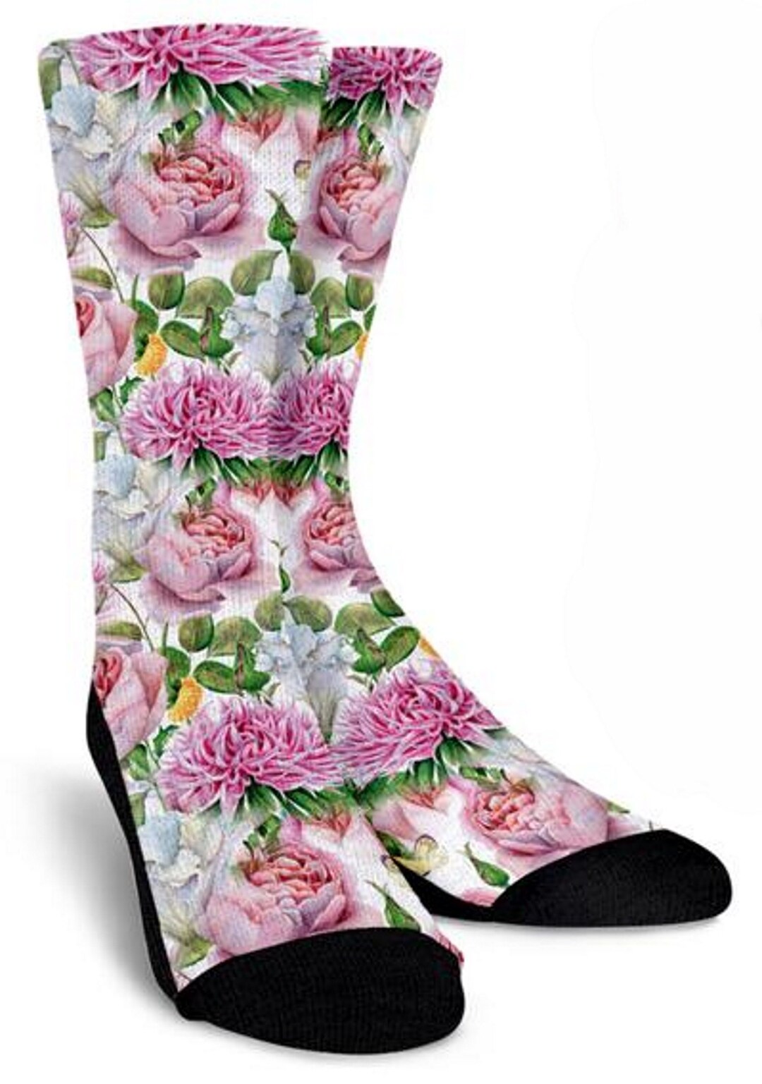 Floral Socks Womens Personalized Gifts Men Mothers Day Roses Him Crew ...