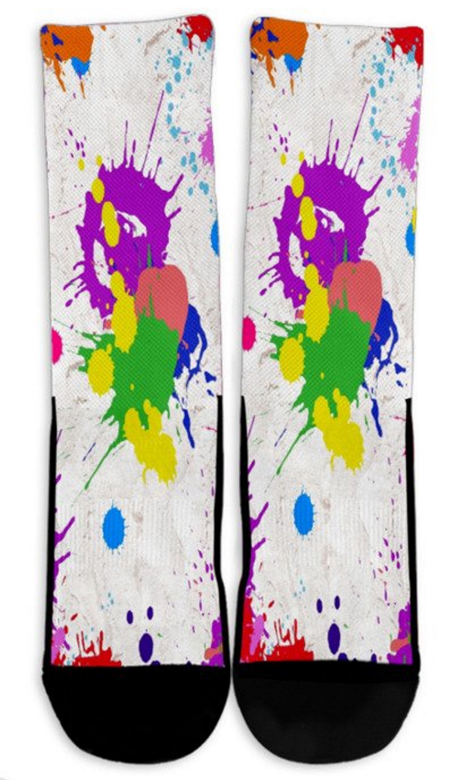 Splatter Paint Design Crew Socks Custom Socks Angkle Socks - Etsy