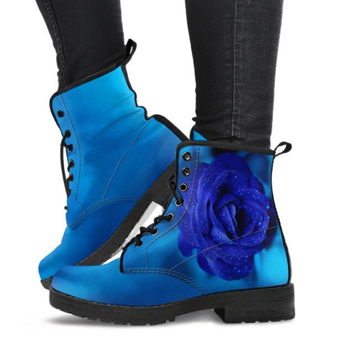 Blue Rose Boots for Women Handmade Boho Chic Gifts for Her Friends Blue ...
