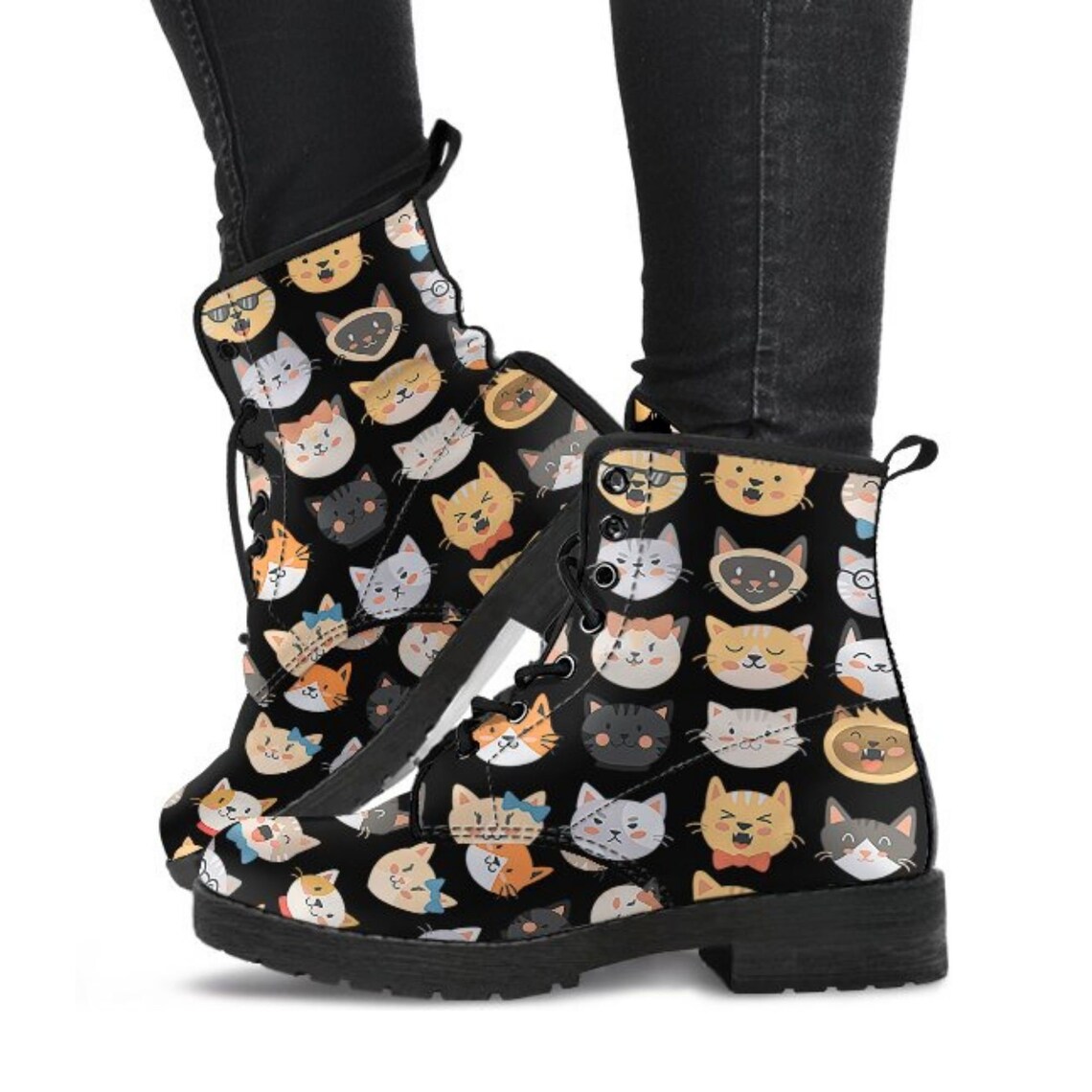 Adorable Cats Women's Boots Women's Fashion Vegan - Etsy